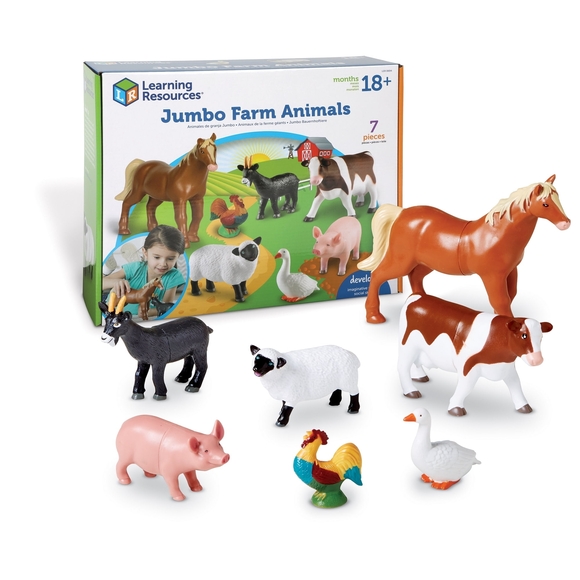 Learning Resources | Toys | Learning Resources Jumbo Farm Animals 7pc ...